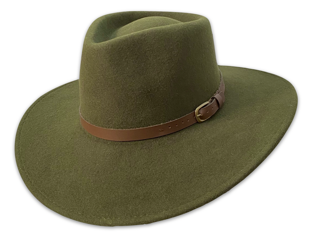 Louisiana Felt in Olive – Hats by PJ Powell